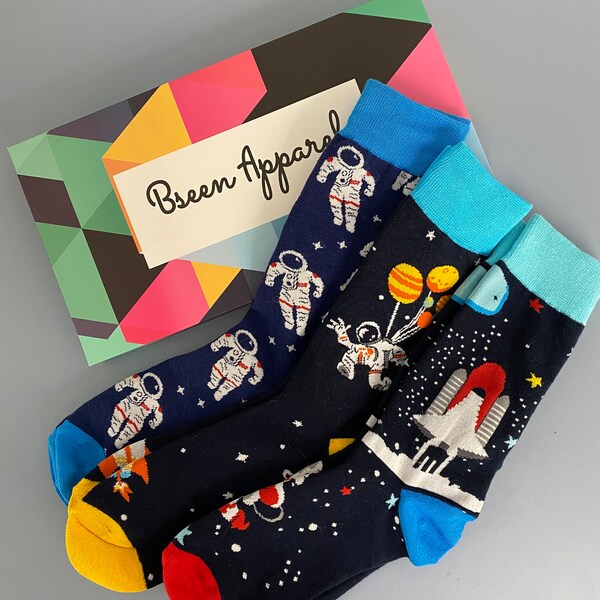 Space Man Sock | Space Sock | Happy Sock | Novelty Sock | Gift Sock ...