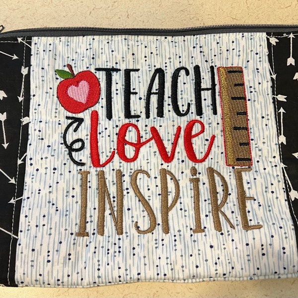 Teach Love Inspire - Machine Embroidery Design - 4x4 5x7 6x10 - Teacher ...