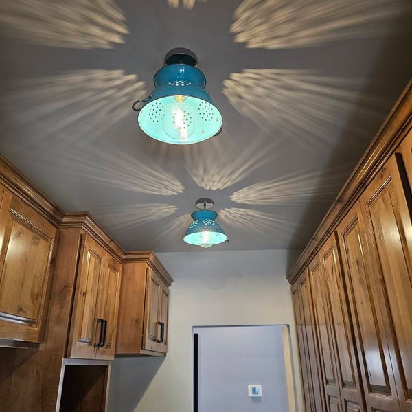 Colander Pendant - Kitchen Pendant Light - Kitchen Colander - Kitchen ...