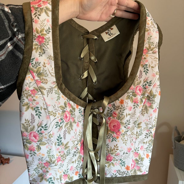 Hobbit Bodice, Renaissance Corset Flowers Cottagecore Style Corset Vest ...