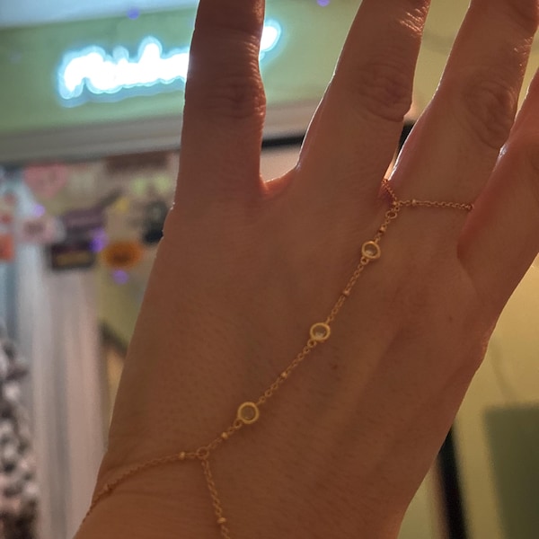 Diamond Hand Bracelet by Caitlyn Minimalist • Hand Chain Bracelet With ...