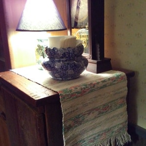 Vintage Handwoven Thick Wool Table Topper, Wool Table Runner, Wool ...