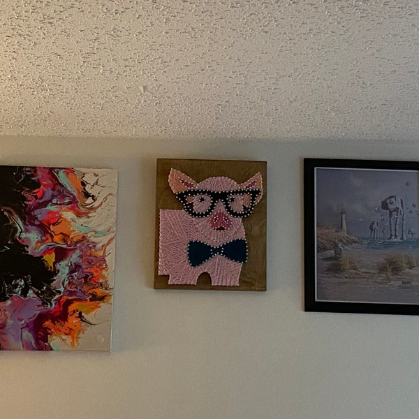 Pig With Bow Tie String Art - Etsy