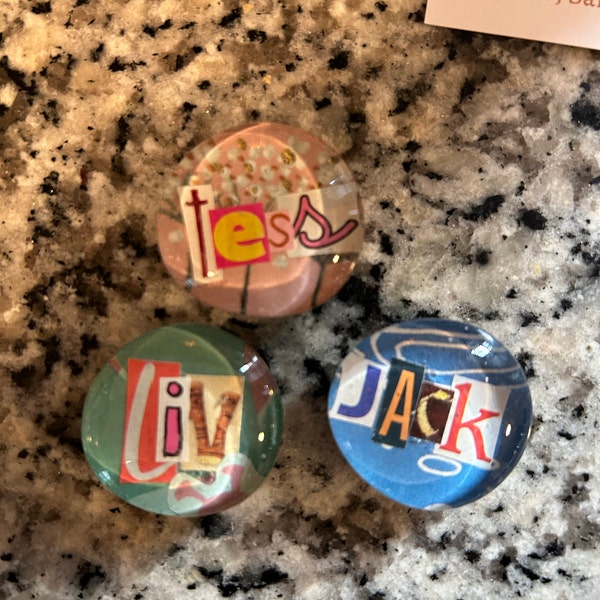 Custom Glass Magnet | Super Strong Magnet | Letter Magnet | Name Magnet ...