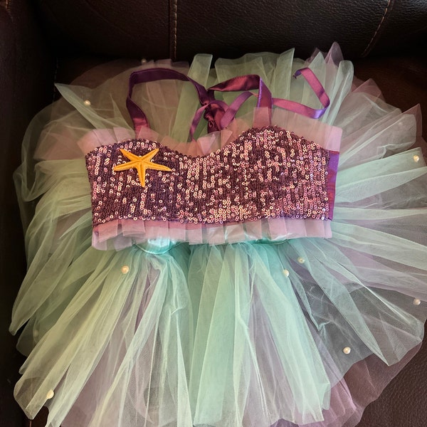 Toddler Mermaid Inspired Purple Costume,baby Girl Mermaid Outfit ...