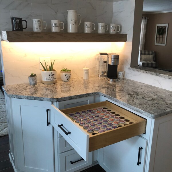 K-CUP Coffee Pod + Tea + Sugar Sweetener Organizer Drawer Insert ...