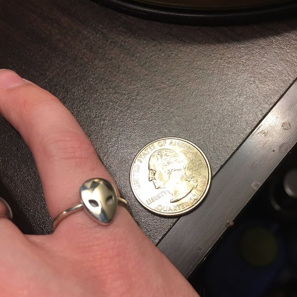 Sterling Silver Alien Ring Solid .925 Outer Space Rings Custom Sizes - Etsy