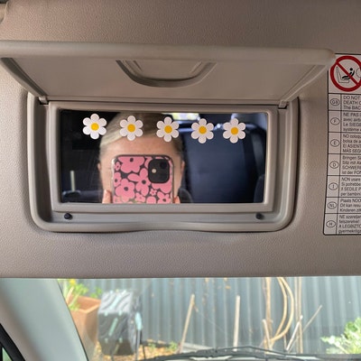 Pink Bow Car Mirror Decal, Coquette Car Mirror Sticker, Rear View ...