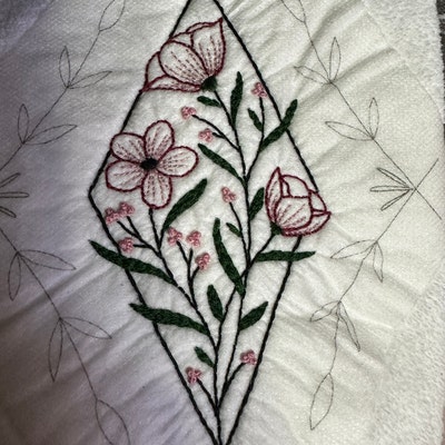 Modern Floral Embroidery Pattern PDF Flower Embroidery - Etsy