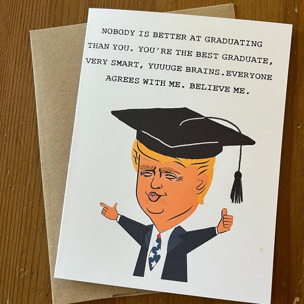Funny Trump Graduation Card: Handmade Greeting Card - Etsy