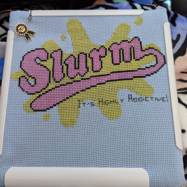 Slurm, It's Highly Addictive! Cross Stitch Pattern - Funny Cross Stitch ...
