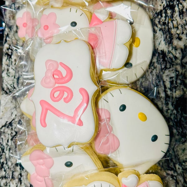 Hello Kitty Decorated Cookies - Etsy