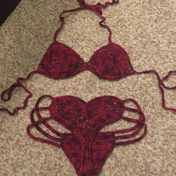 Crochet Heart Bikini Pattern PDF - Boho Crochet Swimwear, Digital ...
