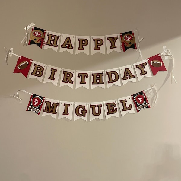49ers Birthday Banner: 3D Football Party Decor - Etsy
