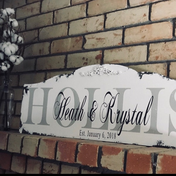 Last Name Sign | Family Name Sign | Rustic Wedding Decor | Rustic ...
