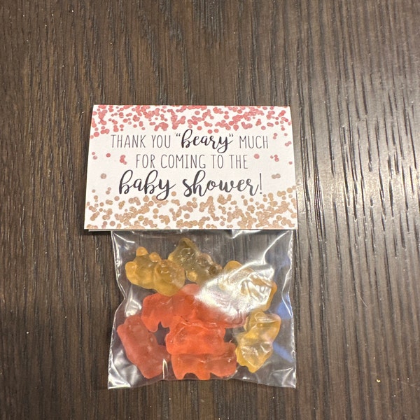 Party Favor Set | Treat Bag + Gift Tag | Champagne Inspired Gummy Bears ...