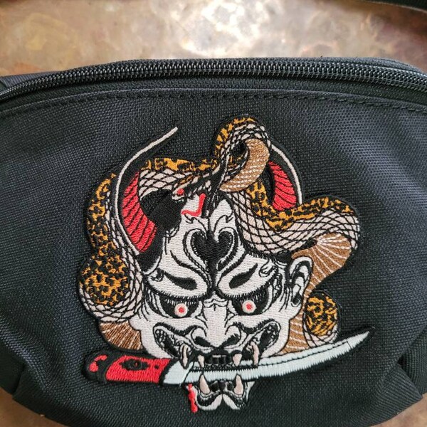 Embroidered Japanese Hannya Oni Mask Patch Iron on Sew on Clothes ...