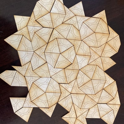 Penrose P2 Arc Tiles, Mathematical Puzzle, Pentagon Puzzle, Tile Puzzle ...