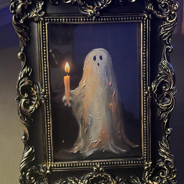 Ghost Holding A Candle, Vintage Poster, Art Poster Print, Dark Academia ...