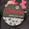 DIY Wood Sign - Dog OR Cat Welcome Unfinished Cut Out Door Hanger Wall ...