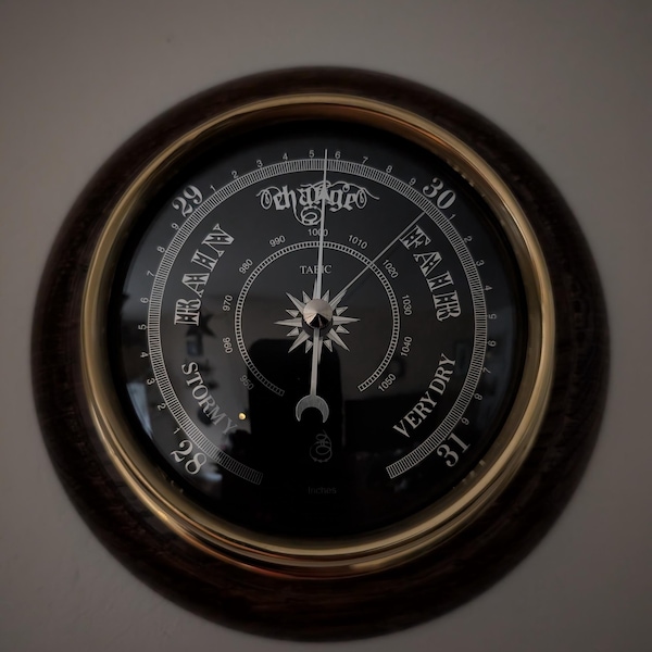 Tabic Brass Tide Clock & Barometer With Built in Hygrometer and ...