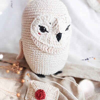Crochet Pattern Barn Owl Olivia Music Box Toy, Lalylala Amigurumi ...