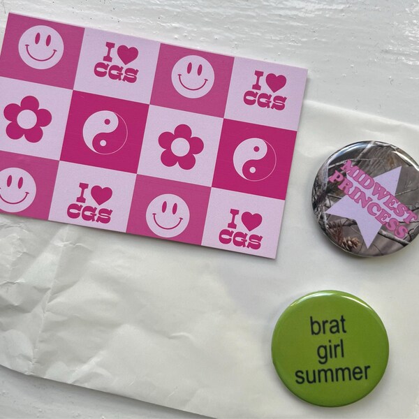 Pin Button Badge - Brat Girl Summer - Y2k | Girly | Green | 2000s | Charli Xcx | Brat | Julia ...