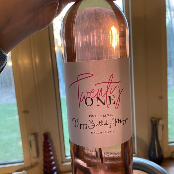 Finally Legal 21st Birthday Wine Label - Etsy