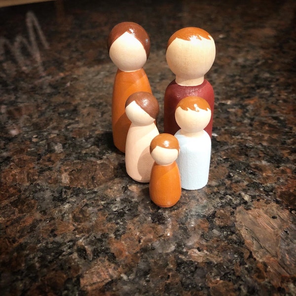 Custom Wooden Peg Families Simple Peg Families Wooden Toy Pegs Peg ...
