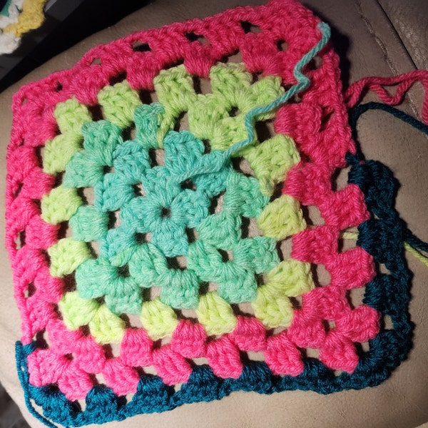 1960s Vintage Crochet Boho Granny Square Shawl Pattern **WITH VIDEO ...
