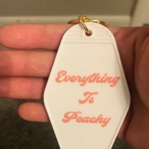 Everything is Peachy Motel Key Tag Motel Keychain Vintage - Etsy