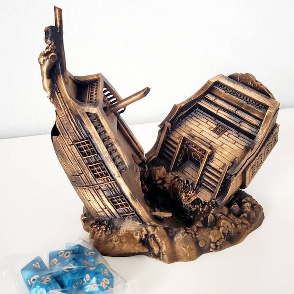 Sunken Pirate Ship Dice Tower Boat Dice Roller Tabletop Game Dnd Pirate ...