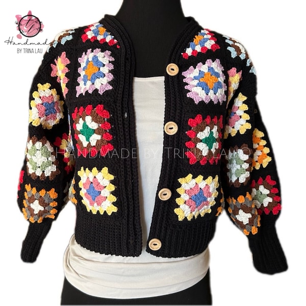 Granny Square Cardigan - Crochet Pattern - Downloadable PDF - Etsy