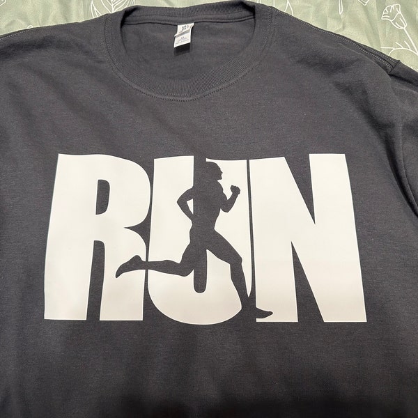 Sports Clipart: Bold Black Word "run" With Cutout Silhouette of Male ...