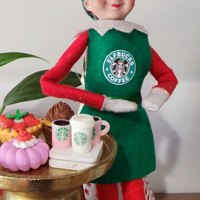 Elf Bucks Coffee Shop Display Prop, Doll Costume, Elf Clothes ...