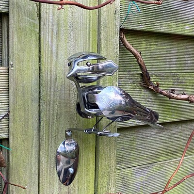 Cutlery Bird, Bird Figurine, Upcycled Silverware, Spoon Bird, Bird Made ...