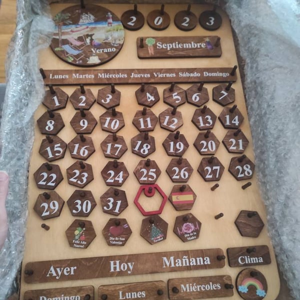 Wooden Perpetual Calendar for Kids,montessori Classroom, Homeschool ...