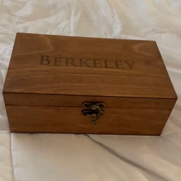 Personalized Wooden Box With Engraved Name, Custom Keepsake Box ...