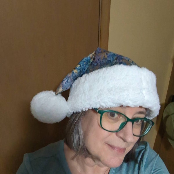 Red Plaid Flannel Santa Hat, Dark Red, Black and Green Tartan Plaid ...