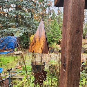 Ready to Ship Small Rustic Wind Bell With Oak, Maple, Heart or Sun Wind ...