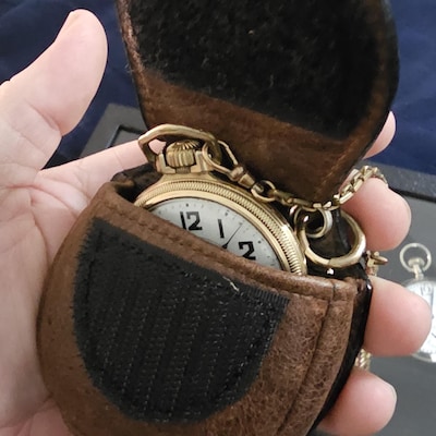 Leather Pocket Watch Case With Eyelet Option - Etsy