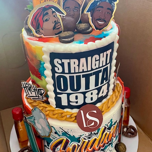 12 Hip Hop Cupcake Toppers, Rappers Cupcake Toppers, 90s Birthday Party ...