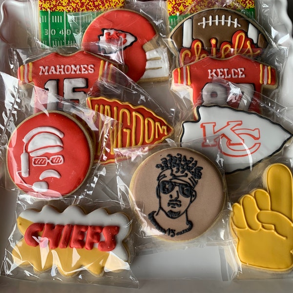 24 Kansas City KC Chiefs Football Cookies Playoff Tailgate Assortment ...