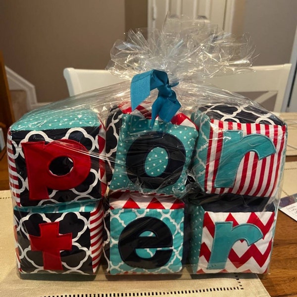 Soft Fabric Blocks Personalized for Baby; Baby Shower Gift; Monogrammed ...