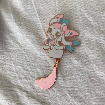 Sylveon Dangling Tail Enamel Pins 4 POKEMON - Etsy