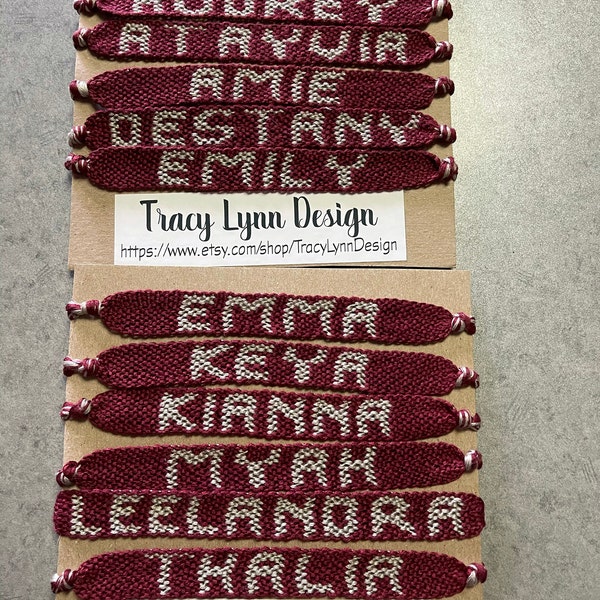 Personalized Name Friendship Bracelet - Woven Name Bracelet - Macrame ...