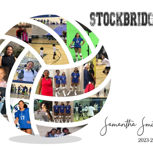 PRINTABLE Volleyball Sport Photo Collage, Senior Night Gifts Volleyball ...