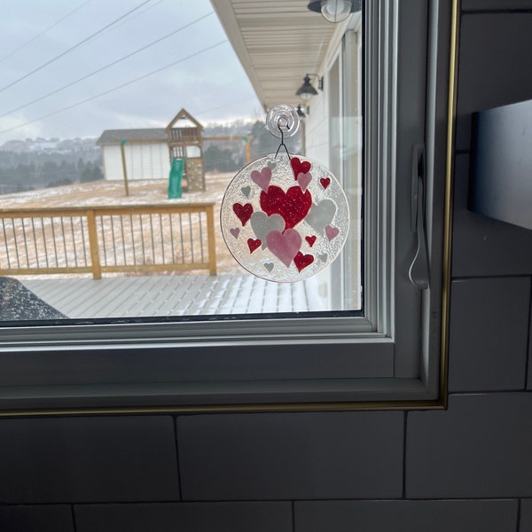 Red Heart Suncatcher, Valentines Day Sun Catcher, Hearts, Pink Hearts ...