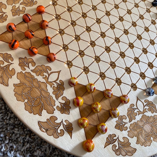 High Quality Large Chinese Checkers With 16mm/5/8" Designer Marbles ...