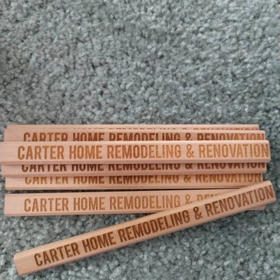Laser Engraved Wood Carpenters , Plumbers Pencils, Fathers Day ...
